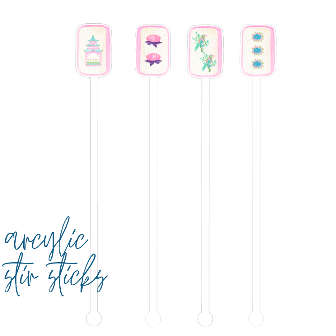 Bam Let's Mahj Stir Stick Mahjong | Set of 4 – The Pines Gift + Home + Art